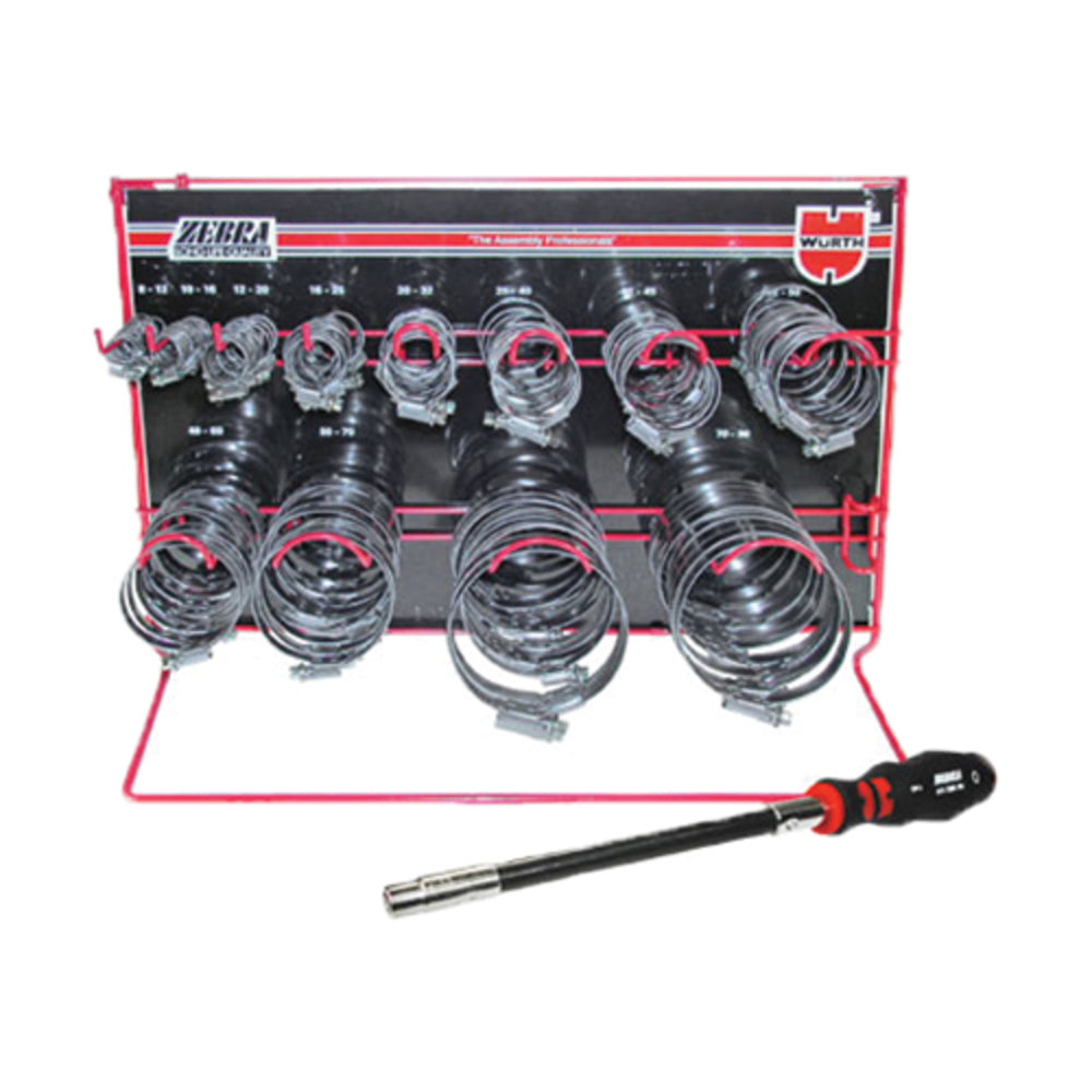 Zebra Hose Clamp Rack Assortment 120Pcs — Würth Tools Official Store ...