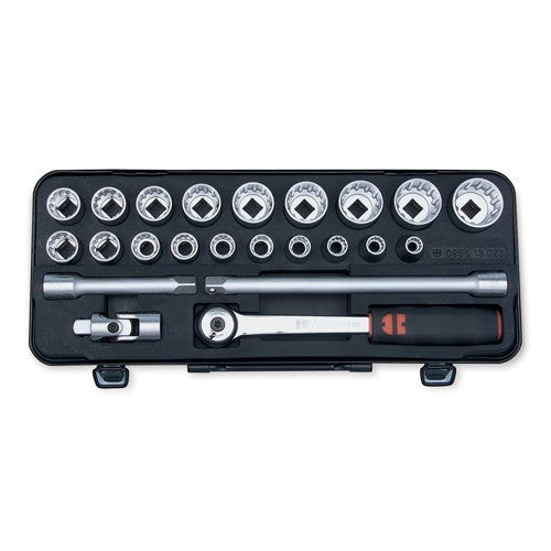 ZEBRA 1/2 Inch Multi-Socket Assortment (23 Pieces - Ratchet, Sockets a ...